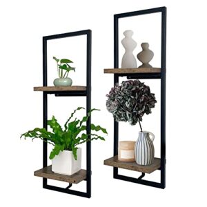 cocoyard floating shelves, wall mounted shelf, set of 2. modular wall shelf set. perfect for living room bedroom bathroom. great gift ideas for plant lovers (black, 8.1" w x 4.9" d x 23.6" h)