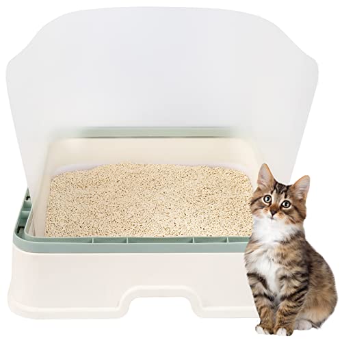 11.8 x 39.4 in Cat Litter Box Shield - Litter Box Splash Guard with 2 Roll of Hook-and-Loop Fasteners for Open Litter Box Keeping Clean (Litter Box Not Included)