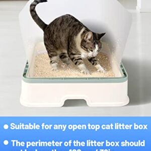 11.8 x 39.4 in Cat Litter Box Shield - Litter Box Splash Guard with 2 Roll of Hook-and-Loop Fasteners for Open Litter Box Keeping Clean (Litter Box Not Included)