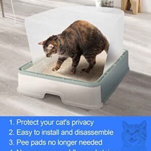 11.8 x 39.4 in Cat Litter Box Shield - Litter Box Splash Guard with 2 Roll of Hook-and-Loop Fasteners for Open Litter Box Keeping Clean (Litter Box Not Included)