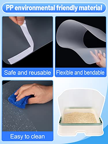 11.8 x 39.4 in Cat Litter Box Shield - Litter Box Splash Guard with 2 Roll of Hook-and-Loop Fasteners for Open Litter Box Keeping Clean (Litter Box Not Included)