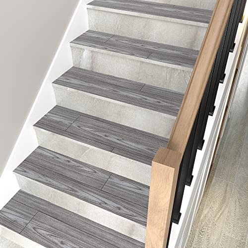 VEELIKE 6''x36'' Grey Oak Wood Peel and Stick Floor Tile Waterproof Bathroom Kitchen Grey Wood Vinyl Plank Flooring 36-Pack, 54 Sq. Ft, Self Adhesive Laminate Flooring for Living Room Bedroom RV