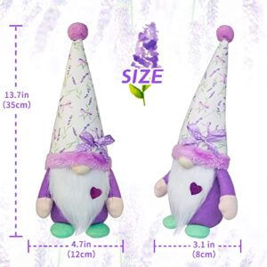 Lavender Gnomes Decor,Spring Gnome Decorations for Home,Scandinavian Tomte Doll Flower Gnomes,Garden Gnome Decor, Summer Gnome Tiered Tray Decor,Gnome Gifts for Woman