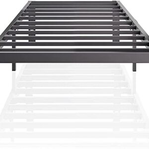 HiBed Twin Metal Platform Bed Frame,14" Low Profile Mattress Foundation, Heavy Duty Steel Slat/Easy Assembly/No Box Spring Needed/Modern Black Finish