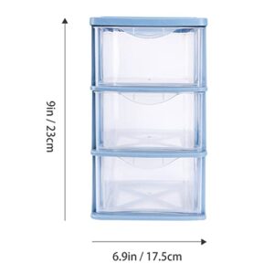 1pcbox Drawers, Holder Decor Plastic Cube with Perfume Tyer Blue Organization Lipstick Desktop Countertops Drawer Storage Shelf Small Capacity Display Room