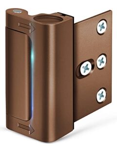 door reinforcement lock home security - door locks for kids safety childproof door latch guard with 3" stop withstand 800 lbs inward swinging front door upgrade night lock prevent unauthorized entry