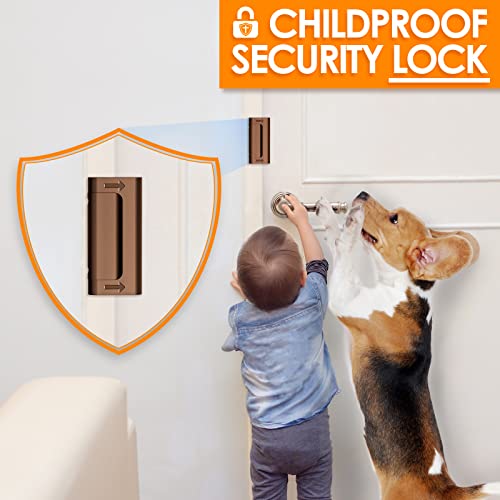 Door Reinforcement Lock Home Security - Door Locks for Kids Safety Childproof Door Latch Guard with 3" Stop Withstand 800 lbs Inward Swinging Front Door Upgrade Night Lock Prevent Unauthorized Entry