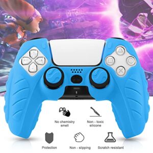 SIKEMAY Anti-Slip PS5 Controller Cover, Soft Silicone Protective Case for Playstation 5 Controller, PS5 Controller Skin for Playstation 5 DualSense Wireless Controller, 2 Pack with 4 x Thumb Grip Caps