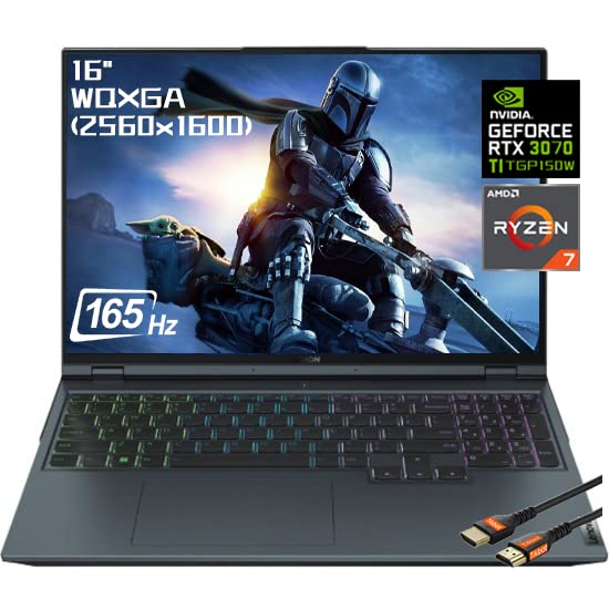 Lenovo Legion 5 Pro 16" Gaming Laptop， 16" WQXGA (2560x1600) 165Hz，AMD Ryzen 7-6800H, 32GB DDR5 RAM, 2TB SSD, RTX 3070 Ti 8GB GDDR6 TGP 150W, Win 11 Home, with HDMI