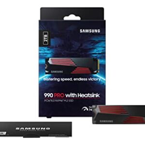 SAMSUNG 990 PRO w/ Heatsink SSD 2TB PCIe 4.0 M.2 Internal Solid State Hard Drive, Fastest Speed for Gaming, Heat Control, Direct Storage and Memory Expansion, Compatible w/ Playstation5, MZ-V9P2T0CW