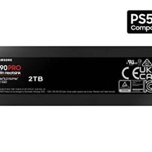 SAMSUNG 990 PRO w/ Heatsink SSD 2TB PCIe 4.0 M.2 Internal Solid State Hard Drive, Fastest Speed for Gaming, Heat Control, Direct Storage and Memory Expansion, Compatible w/ Playstation5, MZ-V9P2T0CW