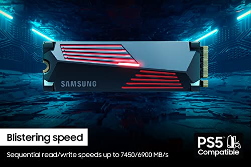 SAMSUNG 990 PRO w/ Heatsink SSD 2TB PCIe 4.0 M.2 Internal Solid State Hard Drive, Fastest Speed for Gaming, Heat Control, Direct Storage and Memory Expansion, Compatible w/ Playstation5, MZ-V9P2T0CW