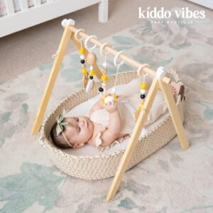 Kiddo Vibes Baby Changing Basket Set w/Comfy Fluted Pad, 3 Waterproof Bamboo Jacquard Covers & Large Matching Diaper Caddy, Reinforced Cotton Rope Moses Basket w/Built-in Safety Belt CPSC Compliant