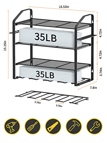 Venkuber Power Tool Organizer, Drill Holder Wall Mount, Garage Tool Organizers and Storage Heavy Duty Tool Shelf Rack