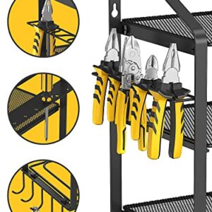 Venkuber Power Tool Organizer, Drill Holder Wall Mount, Garage Tool Organizers and Storage Heavy Duty Tool Shelf Rack