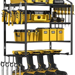 Venkuber Power Tool Organizer, Drill Holder Wall Mount, Garage Tool Organizers and Storage Heavy Duty Tool Shelf Rack