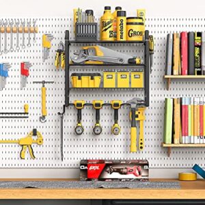 Venkuber Power Tool Organizer, Drill Holder Wall Mount, Garage Tool Organizers and Storage Heavy Duty Tool Shelf Rack