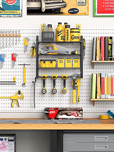 Venkuber Power Tool Organizer, Drill Holder Wall Mount, Garage Tool Organizers and Storage Heavy Duty Tool Shelf Rack