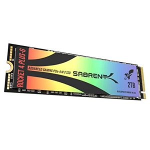 sabrent rocket 4 plus-g 2tb advanced gaming m.2 pcie nvme ssd, up to 7gbps (sb-rktg-2tb)