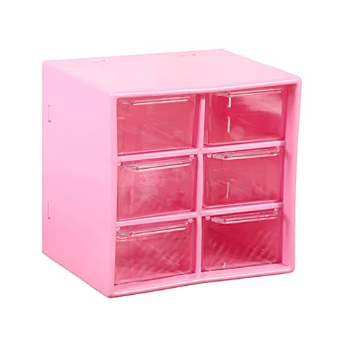 HEVIRGO Storage Box 6/9 Drawers Storage Cabinet Organizer 2 Styles Compartment Rose Red B