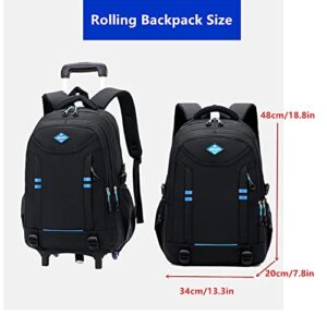 Rolling Backpack for Boys Trolley Bags for Primary Middle School Roller Bookbag with Wheels Travel Back Pack for Teen Girls