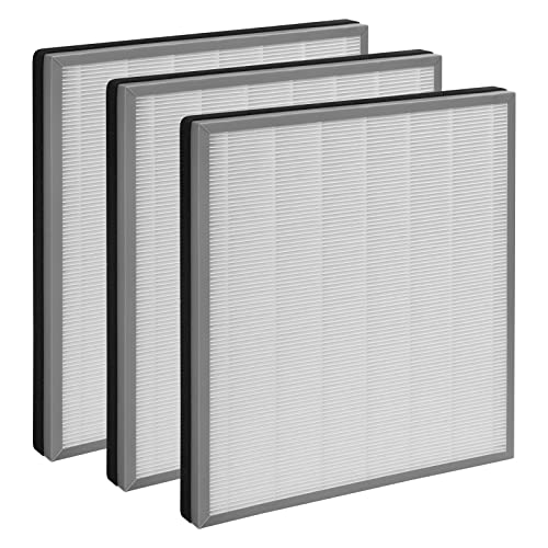 FCFMY True HEPA Replacement Filter for Shark HE400 HE401 HE402 HE405 4 Fan Purifier, 3-in-1 Filter with Pre-Filter, Carbon and HEPA Filter,Part # HE4FKPET