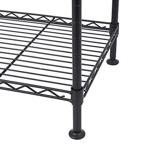 Karl home 4-Tier Heavy Duty Metal Storage Shelves, Adjustable Wire Shelf Rack for Kitchen/Bathroom/Pantry/Cabinet/Garage Organizers,700lbs Capacity, 19.69”L x 11.81”W x 31.5" H, Black