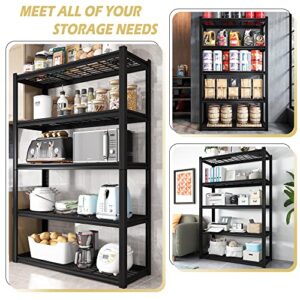 REIBII Garage Shelving Heavy Duty Garage Storage Shelves Holds 2000LBS, Adjustable Metal Shelves for Storage Industrial Shelving Unit Storage Shelf Rack for Basement 36" W x 16" D x 72" H Black