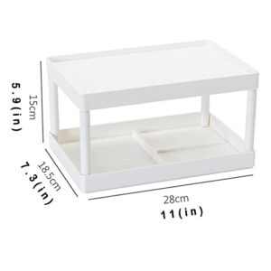 Desktop Storage Rack，2 Layers Large Capacity Stackable Cosmetic Organizer Drawers, Ideal for Desk optimization, Cosmetic Storage, Student Stationery Organization，Suitable for Office, Study, Makeup.