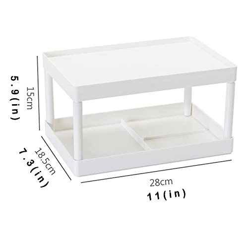 Desktop Storage Rack，2 Layers Large Capacity Stackable Cosmetic Organizer Drawers, Ideal for Desk optimization, Cosmetic Storage, Student Stationery Organization，Suitable for Office, Study, Makeup.