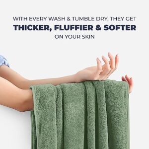 Sage Green Hand Towels - Made from 100% Pure Egyptian Cotton - 600 GSM - Quick Dry and More Absorbent Than Turkish Hand Towels - Extra Large Size 19" x 35"