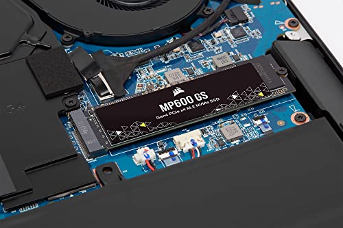 Corsair MP600 GS 2TB PCIe Gen4 x4 NVMe M.2 SSD – High-Density TLC NAND – M.2 2280 – DirectStorage Compatible - Up to 4,800MB/sec – Great for PCIe 4.0 Notebooks - Black