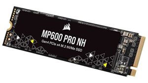 corsair mp600 pro nh 2tb pcie gen4 x4 nvme m.2 ssd – high-density tlc nand – m.2 2280 – directstorage compatible - up to 7,000mb/sec - no heatsink - black