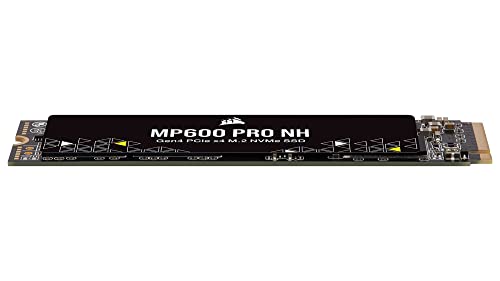 Corsair MP600 PRO NH 2TB PCIe Gen4 x4 NVMe M.2 SSD – High-Density TLC NAND – M.2 2280 – DirectStorage Compatible - Up to 7,000MB/sec - No Heatsink - Black