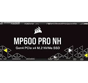 Corsair MP600 PRO NH 2TB PCIe Gen4 x4 NVMe M.2 SSD – High-Density TLC NAND – M.2 2280 – DirectStorage Compatible - Up to 7,000MB/sec - No Heatsink - Black