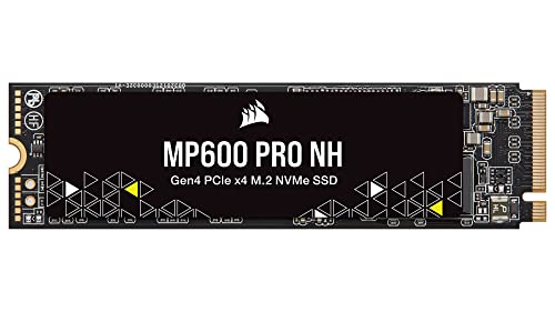 Corsair MP600 PRO NH 2TB PCIe Gen4 x4 NVMe M.2 SSD – High-Density TLC NAND – M.2 2280 – DirectStorage Compatible - Up to 7,000MB/sec - No Heatsink - Black