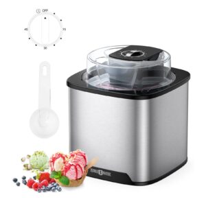 2.1 quart ice cream maker, paris rhône automatic homemade electric ice cream maker machine for countertops with freezer bowl, spatula, scoop, measuring cup for frozen yogurt, creamy ice cream,