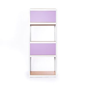 KEPSUUL White 5 Tier Customizable Storage Shelving Unit Heavy Duty Modular Metal Organizing Rack for Kitchen, Pantry, Closet, Office, 32.1" W X 16.4" D X 76.9" H, 2 Set of Side & Back Panels, Purple