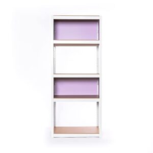 KEPSUUL White 5 Tier Customizable Storage Shelving Unit Heavy Duty Modular Metal Organizing Rack for Kitchen, Pantry, Closet, Office, 32.1" W X 16.4" D X 76.9" H, 2 Set of Side & Back Panels, Purple