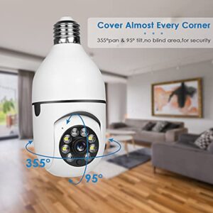 UPULTRA Security Camera 2packs 1080P Wireless WiFi Outdoor Home IP Camera E27 360 Degree Panoramic,Motion Detection and Alarm,Two-Way Audio,Night Vision