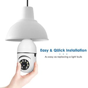 UPULTRA Security Camera 2packs 1080P Wireless WiFi Outdoor Home IP Camera E27 360 Degree Panoramic,Motion Detection and Alarm,Two-Way Audio,Night Vision