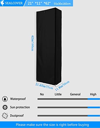 Sealcover 6-Tier Storage Shelf Wire Shelving Cover,Wire Rack Cover, High Density Shelf Cover W21.65 xD11.8 xH62, Black Storage Rack Cover Used to Cover Sundries.