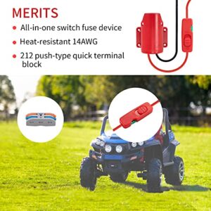 Upgraded M12 Battery Adapter for Milwaukee 12V Battery Adapter All-in-one Design of The Fuse and Switch Power Wheel Adapter for Milwaukee M12 Converter Kit 14 Gauge with Fuses & Wire Terminals