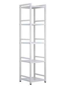 villertech 5 tier metal storage shelving units bathroom standing shelves narrow storage rack shelf for kitchen living room office laundry pantry white