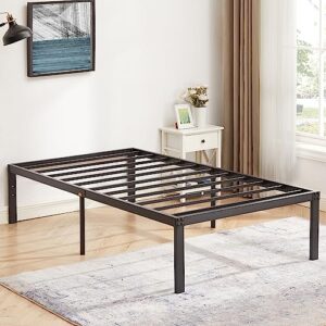 VECELO 16 Inch Twin Metal Platform Tall Bed Frame,Heavy Duty Steel Slat/Easy Assembly Mattress Foundation/No Box Spring Needed