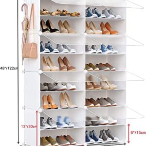 HOMICKER Shoe Storage,32 Pairs Shoe Shelves Rack Organizer with Door for Closet ,Entryway,Hallway,Bedroom