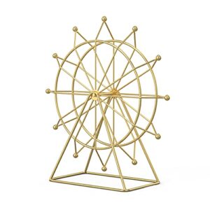 artaccen ferris wheel bookshelf decor – gold decor modern gift - shelf decor accents ornament - house decorations living room - fireplace decor or desk decor - entryway decor. (art deco)