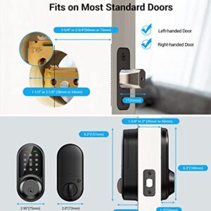 Veise Smart Lock, Keyless Entry Door Lock, Smart Locks for Front Door with App Control, Electronic Digital Lock with Touchscreen Keypad Set, Smart Deadbolt, Auto Lock, Easy Installation, Matte Black