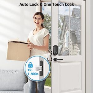 Veise Smart Lock, Keyless Entry Door Lock, Smart Locks for Front Door with App Control, Electronic Digital Lock with Touchscreen Keypad Set, Smart Deadbolt, Auto Lock, Easy Installation, Matte Black