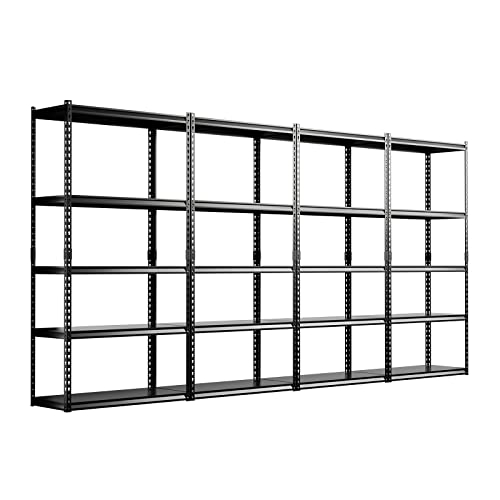 Woueniut Garage Storage Shelves, 72" Heavy Duty Metal Storage Utility Rack with Adjustable 5 Tier Shelving Storage Rack for Warehouse Basement Kitchen Living Room 35.8" W x 16" D x 72" H (4 Pack)